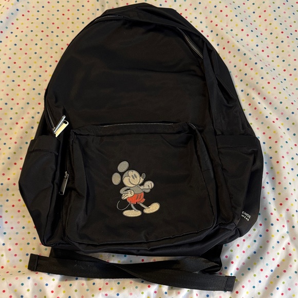 Disney | Bags | Disney Black Backpack With Embroidered Mickey Euc ...